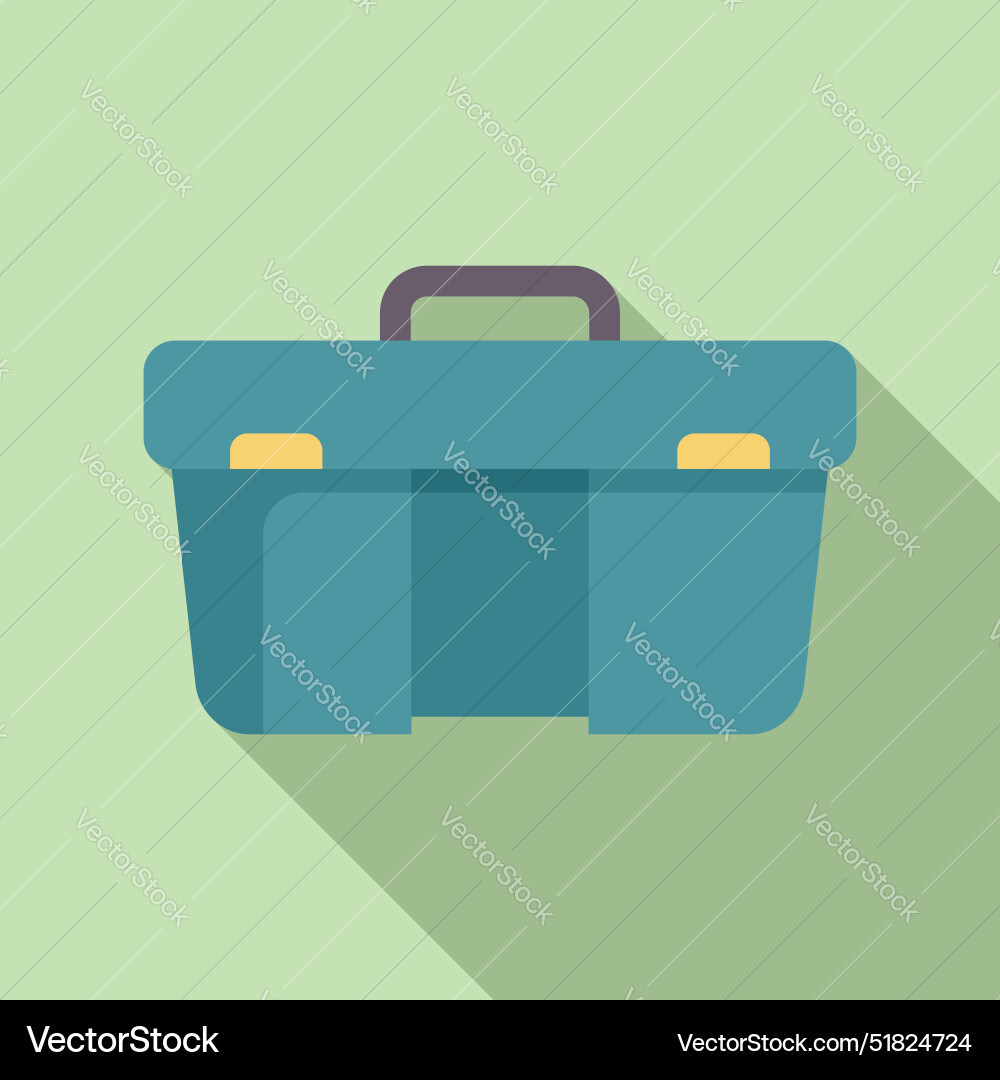 Blue plastic toolbox with metal locks is closed Vector Image