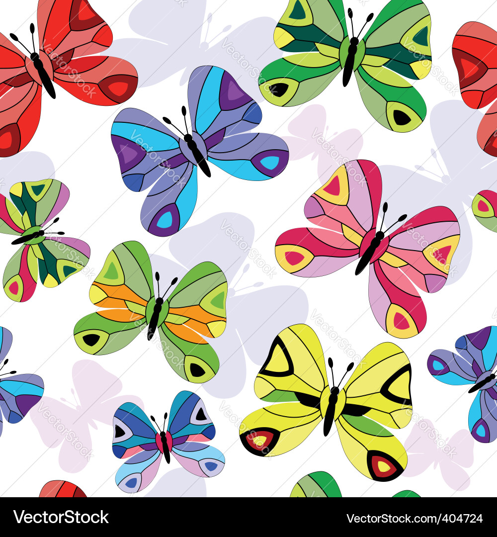 Colorful Butterfly Seamless Pattern Royalty Free Vector