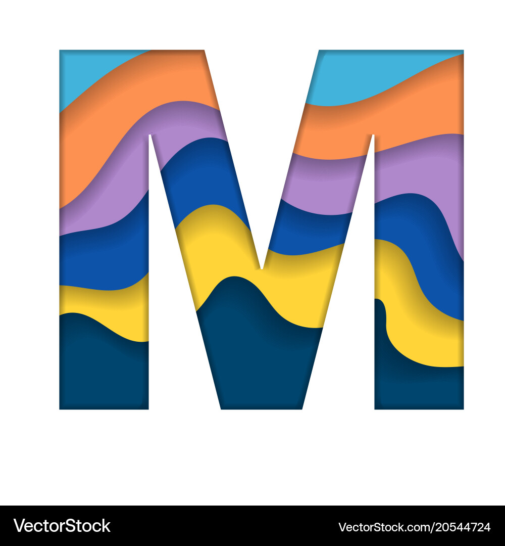 Colorful letter m Royalty Free Vector Image - VectorStock
