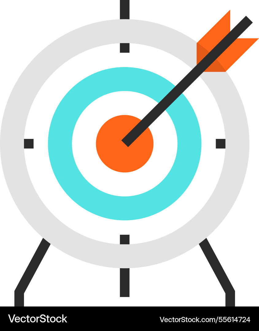 Goals flat line web icon concept Royalty Free Vector Image