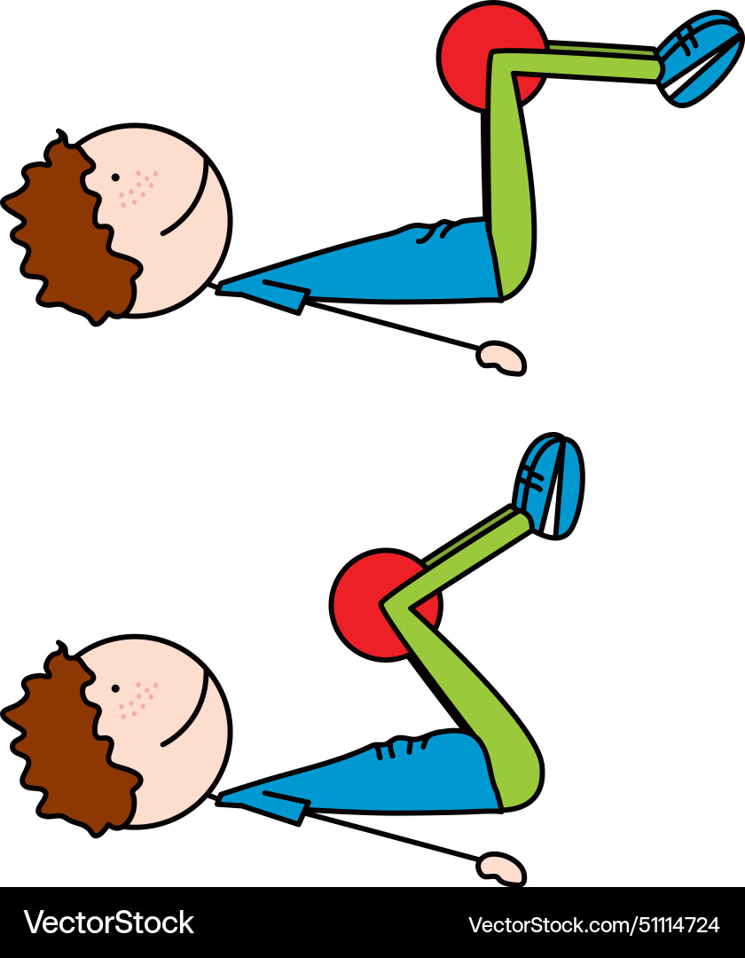 Happy kid exercises Royalty Free Vector Image - VectorStock