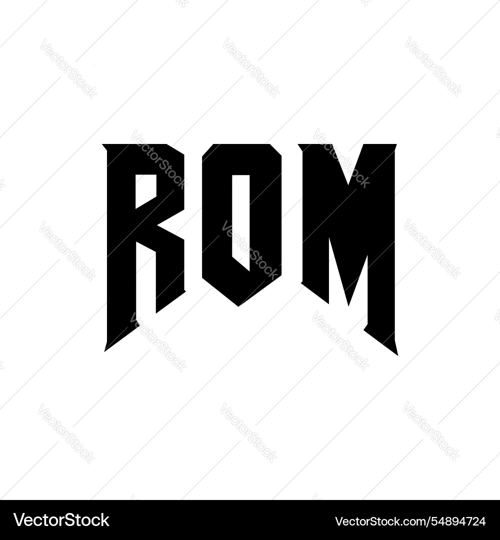 Rom letter logo design for technology company Vector Image