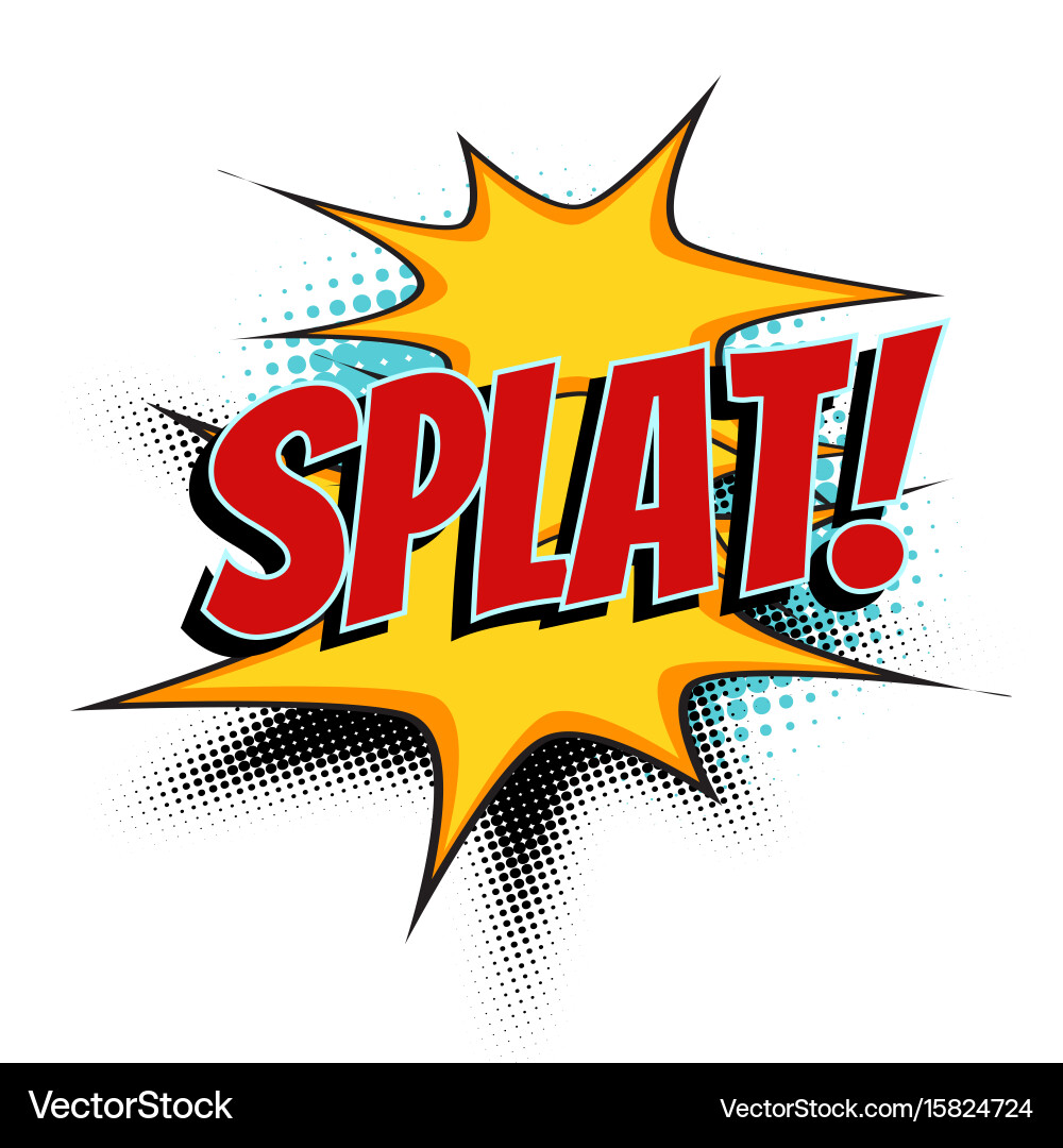 Splat comic word Royalty Free Vector Image - VectorStock