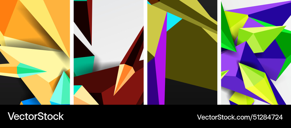 Triangle abstract concepts poster set Royalty Free Vector