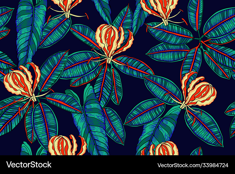 Tropical Leaf Pattern Royalty Free Vector Image