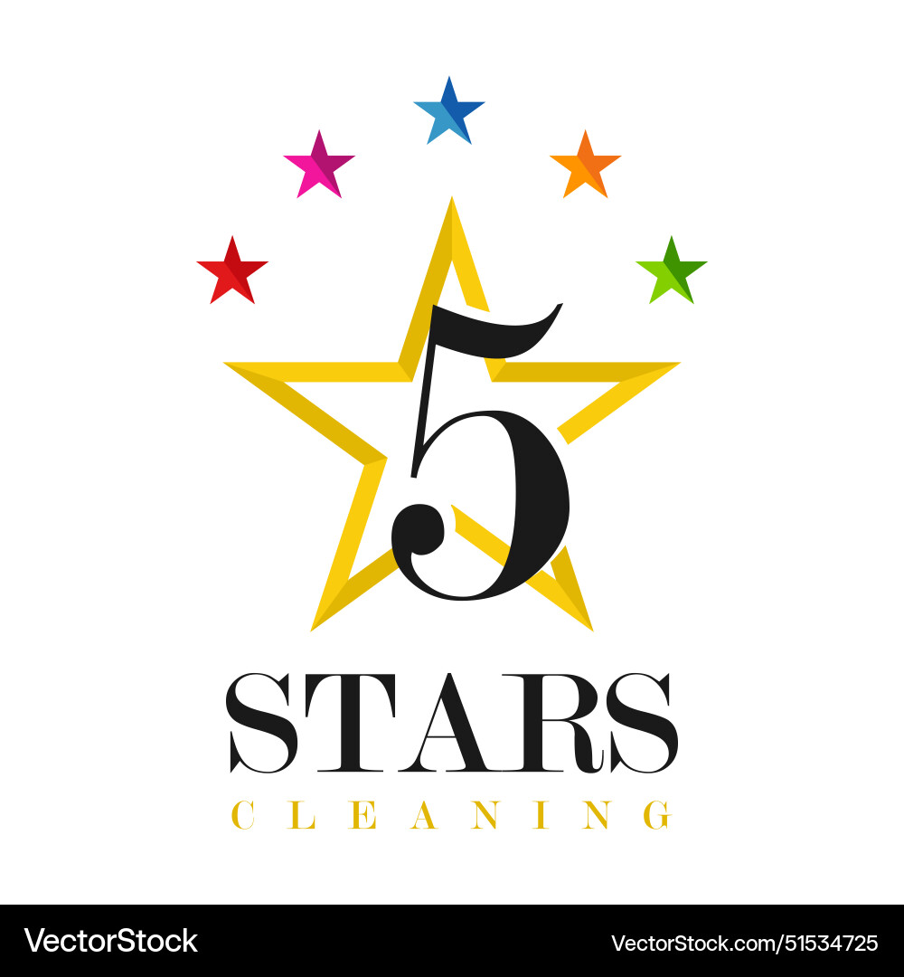 5 five star logo design premium good rate symbol Vector Image