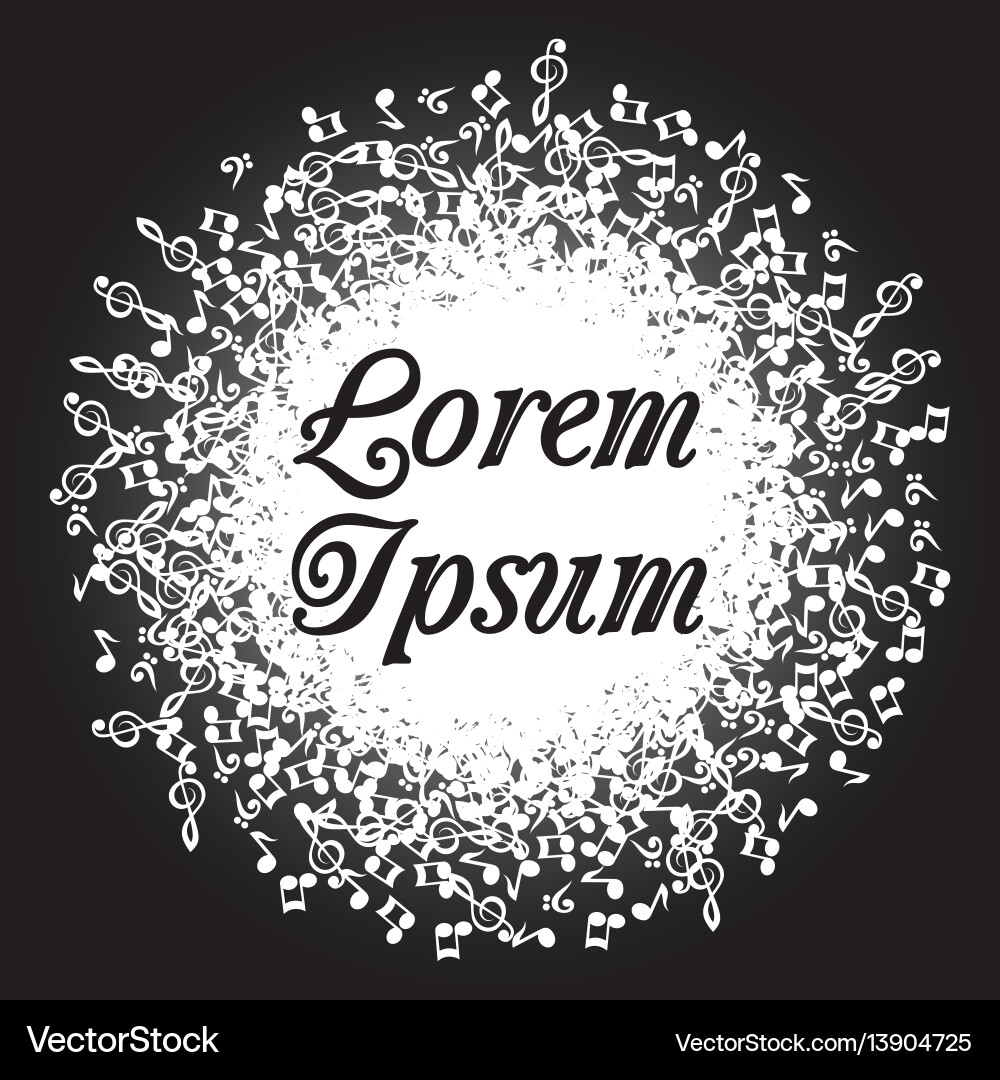 Abstract round black background with music note Vector Image