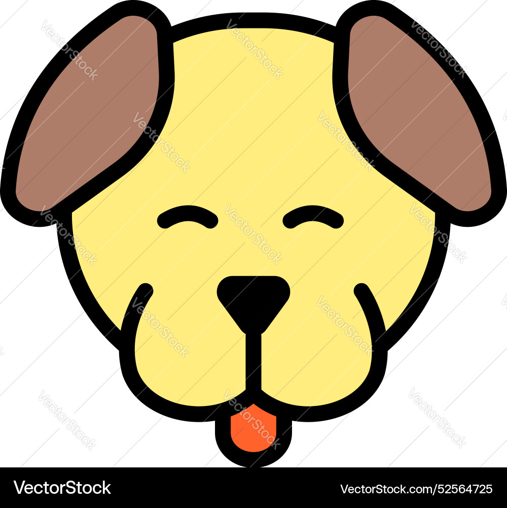 Animal head cute dog face icon simple Royalty Free Vector