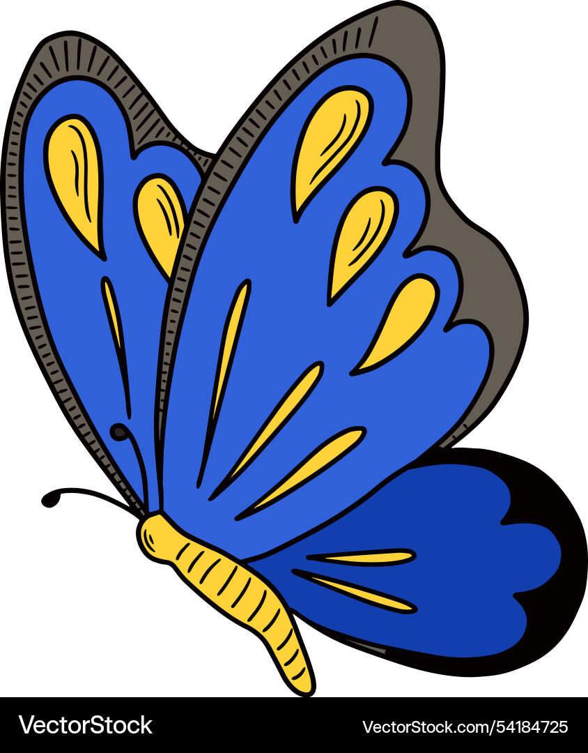 Beautiful detailed realistic magic butterfly Vector Image