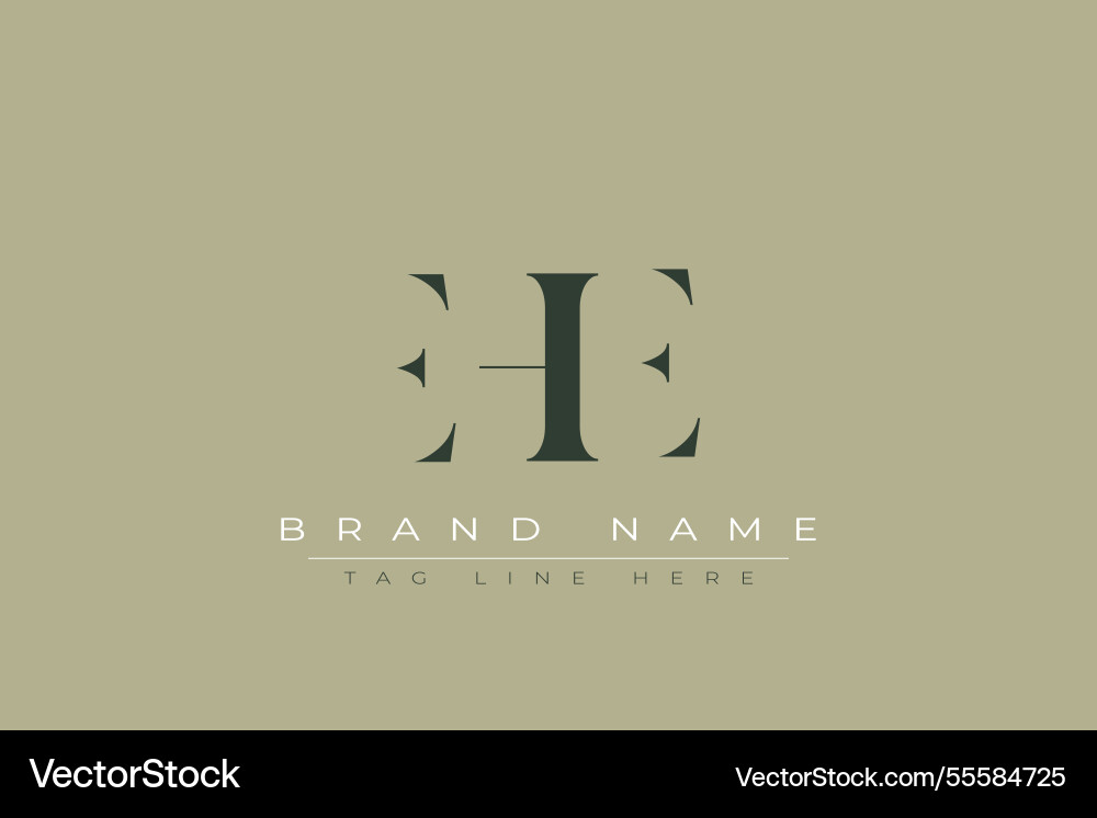 Ehe abstract letter logo design Royalty Free Vector Image