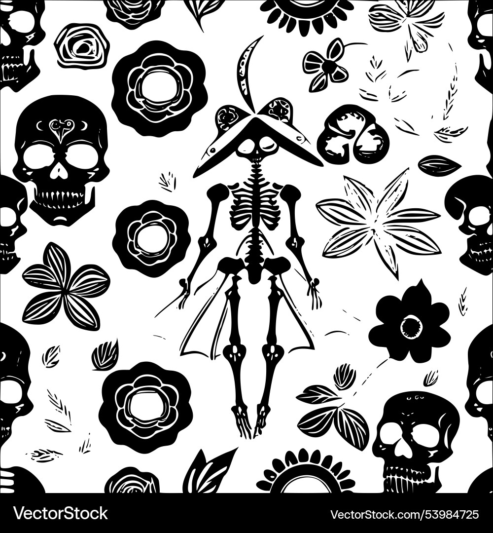Female skeleton abstract pattern Royalty Free Vector Image
