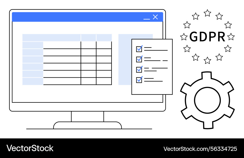 Gdpr compliance management with checklist Vector Image