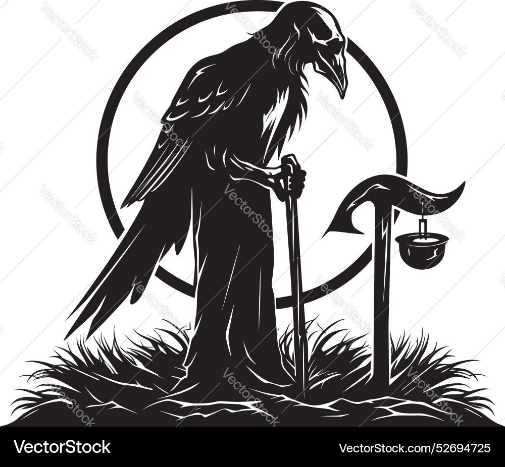 Passage beyond death symbolic logo shadow Vector Image