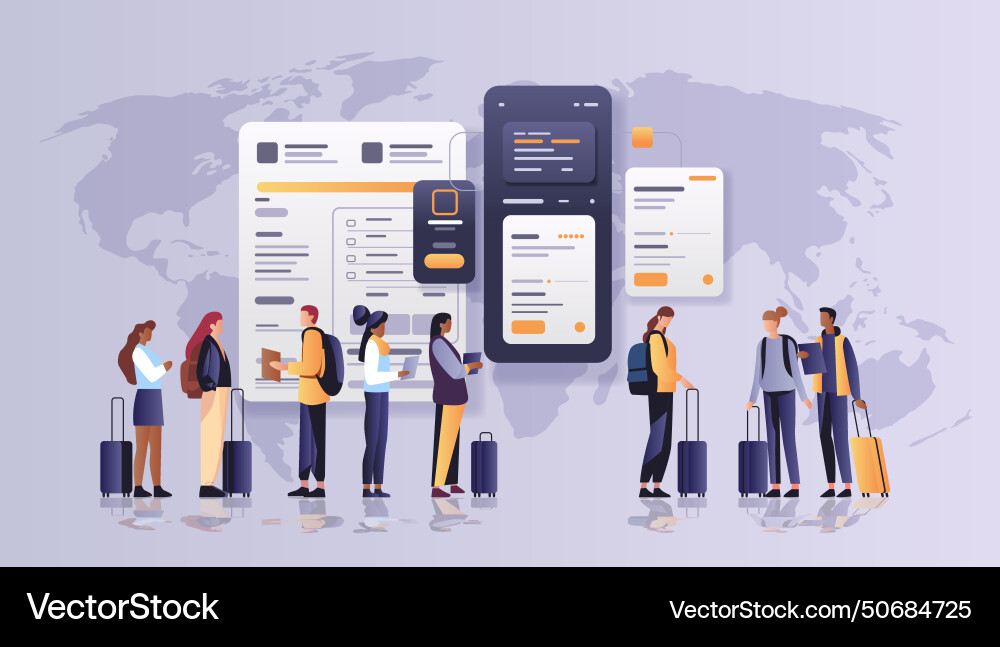 People making payments with debit or credit cards Vector Image