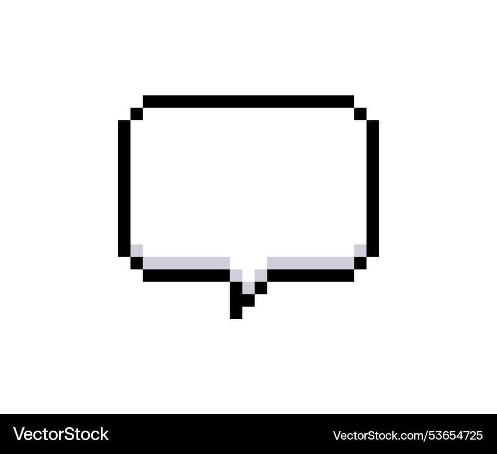 Pixel speech bubble pixel text box retro game Vector Image