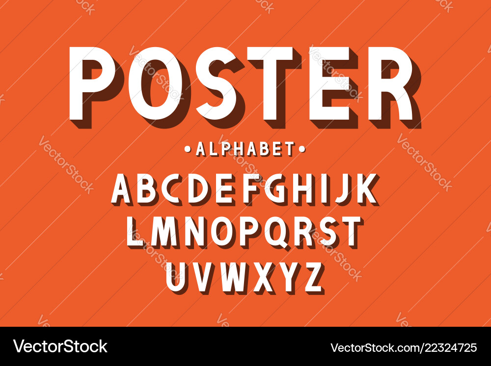 Retro bold font and alphabet strong letters Vector Image