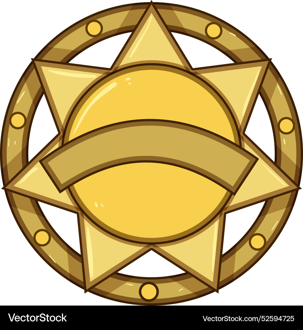 Star sheriff badge cartoon Royalty Free Vector Image