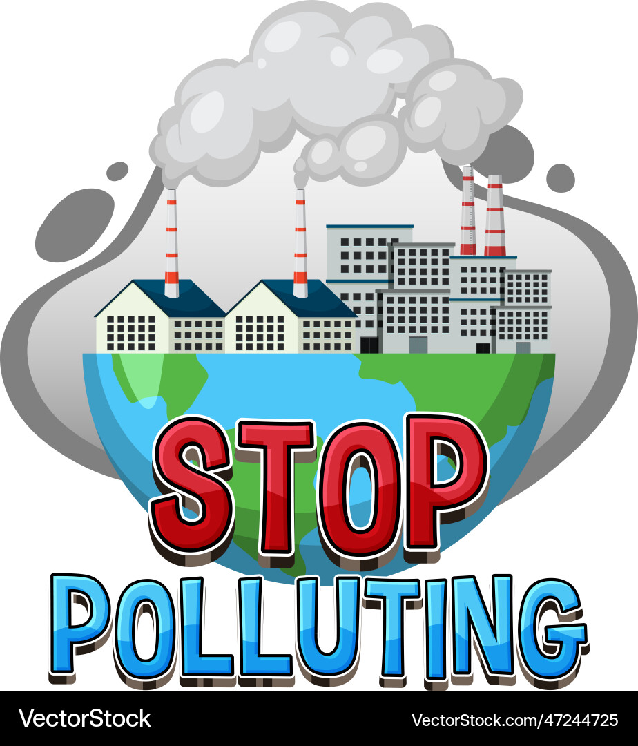 Stop pollution banner concept Royalty Free Vector Image