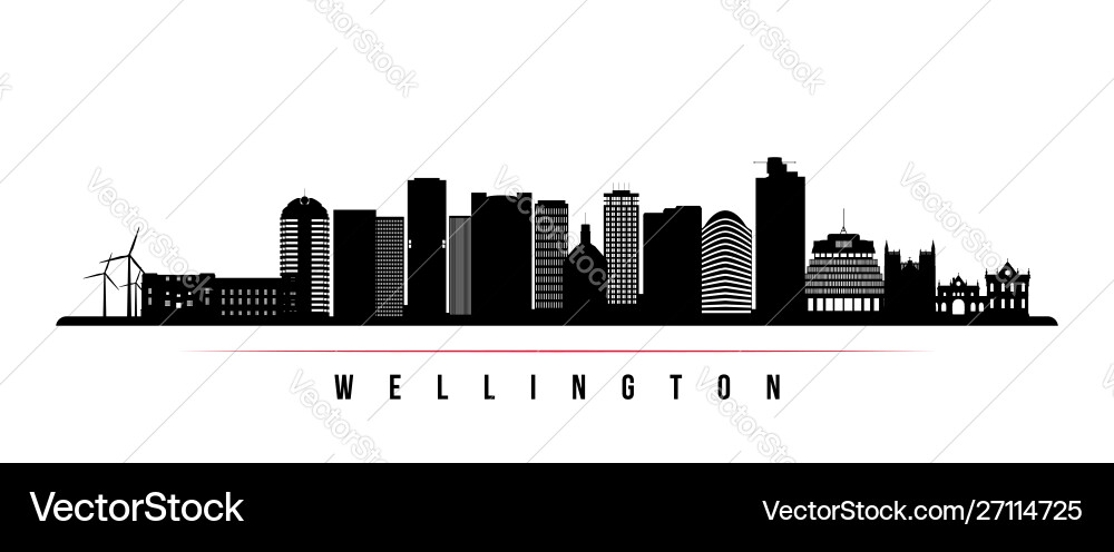Wellington skyline horizontal banner Royalty Free Vector