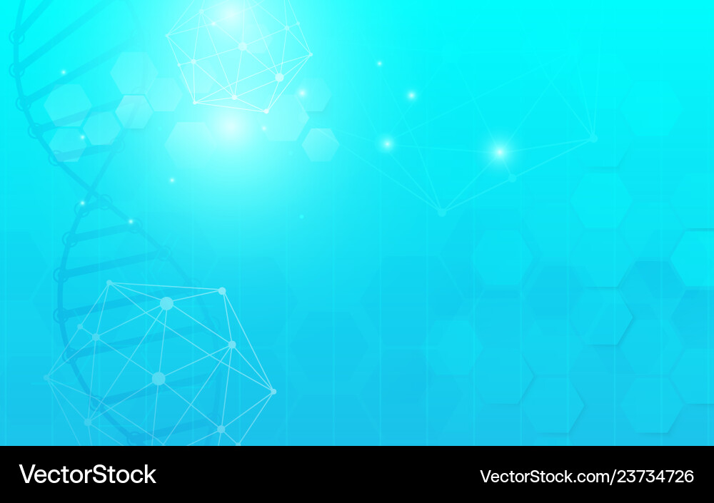 Abstract dna structure with medical and science Vector Image