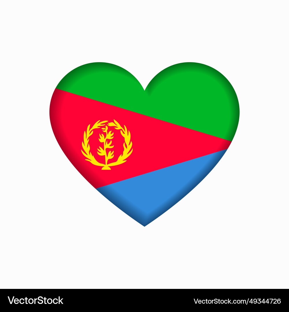 Eritrean flag heart-shaped sign Royalty Free Vector Image