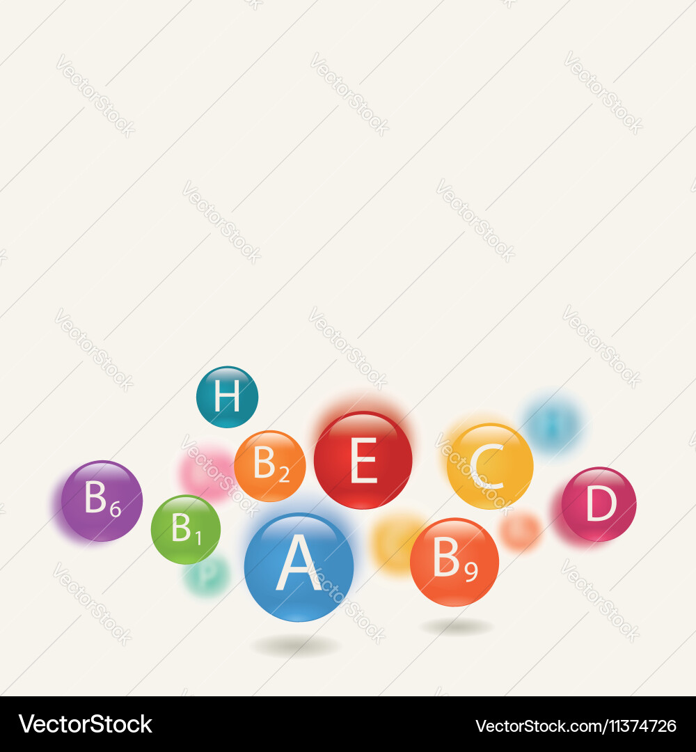 Essential vitamins Royalty Free Vector Image - VectorStock