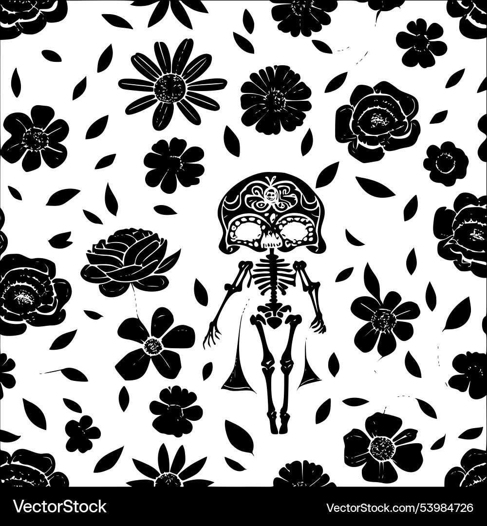 Female skeleton abstract pattern Royalty Free Vector Image