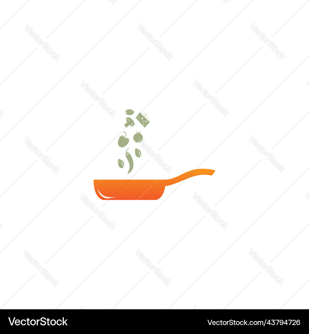 Food pan cooking logo Royalty Free Vector Image