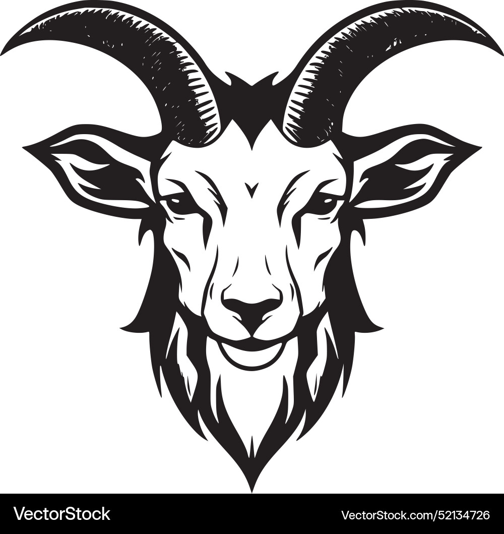 Goat - black and white Royalty Free Vector Image