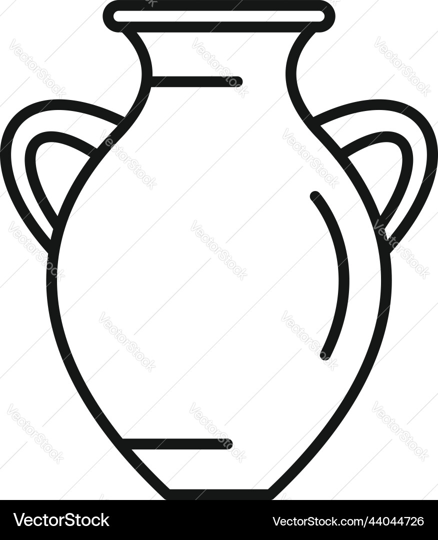 Medieval amphora icon outline vase pot Royalty Free Vector