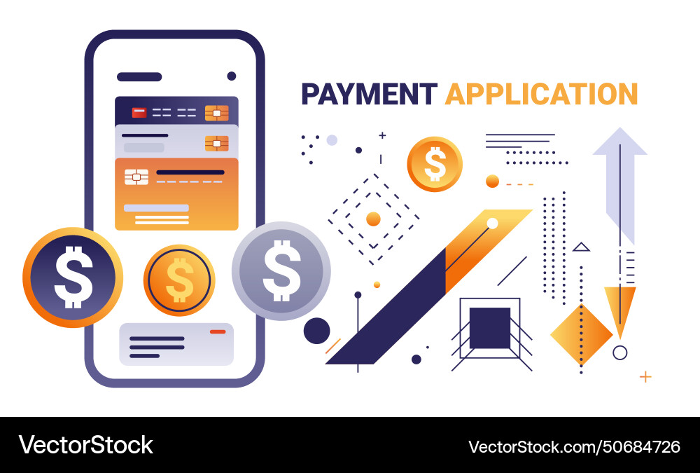 Online banking smart wallet payment application Vector Image