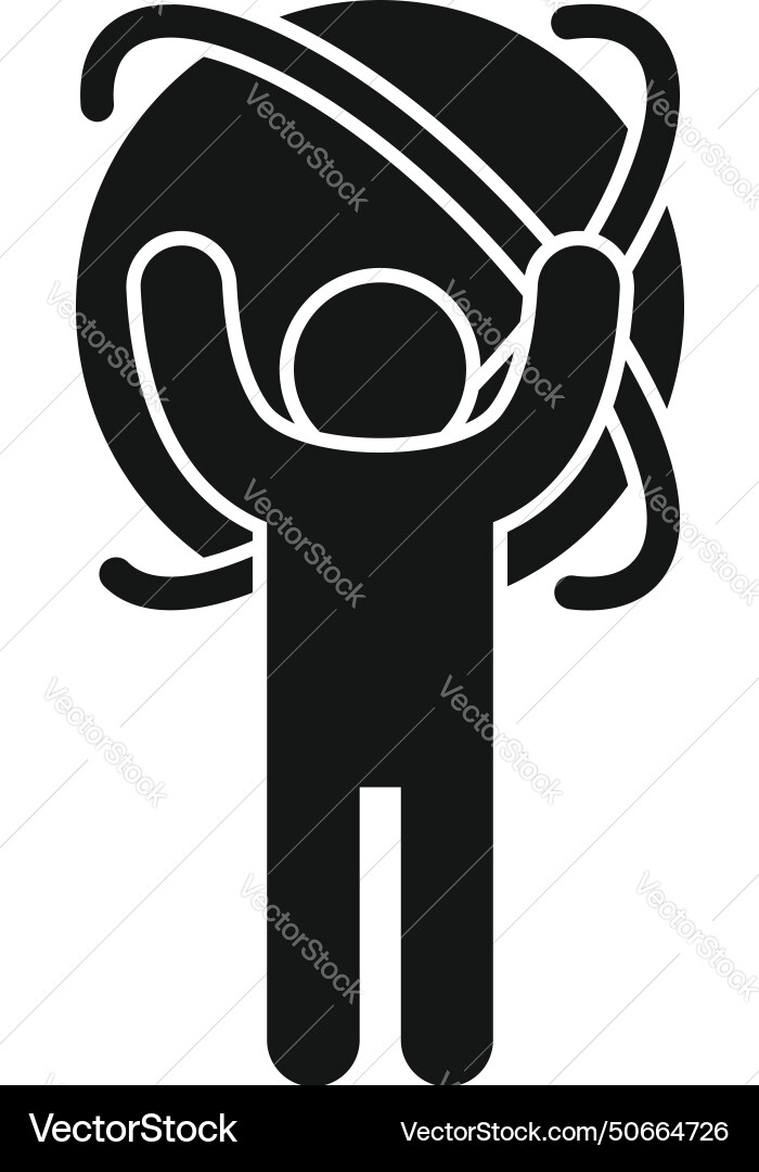 Person take virtual tour icon simple Royalty Free Vector