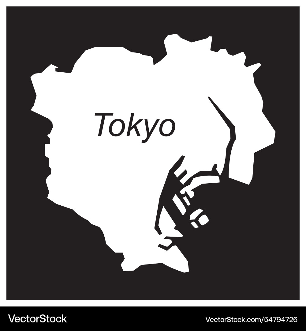 Tokyo japan map icon Royalty Free Vector Image