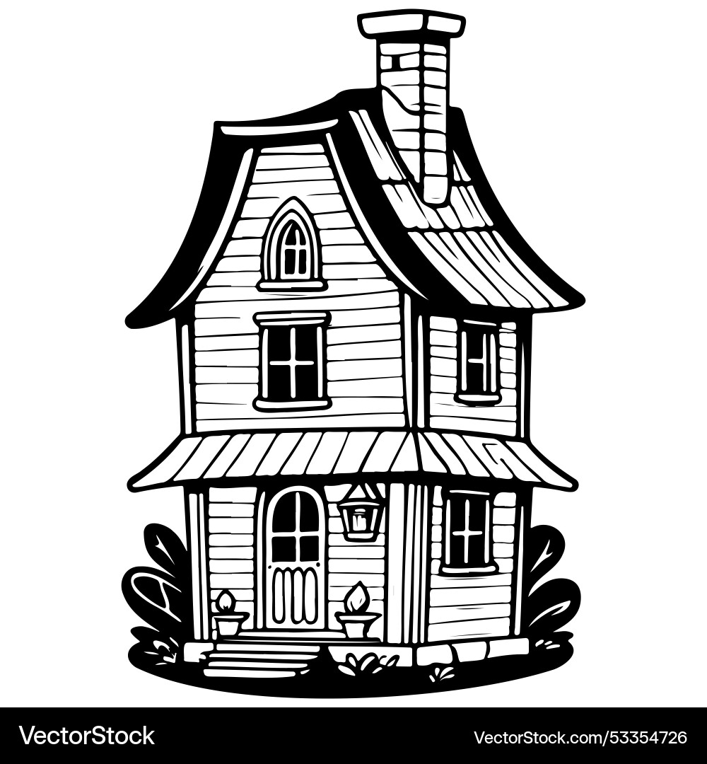 Vintage cartoon image engrave hand drawn line Vector Image
