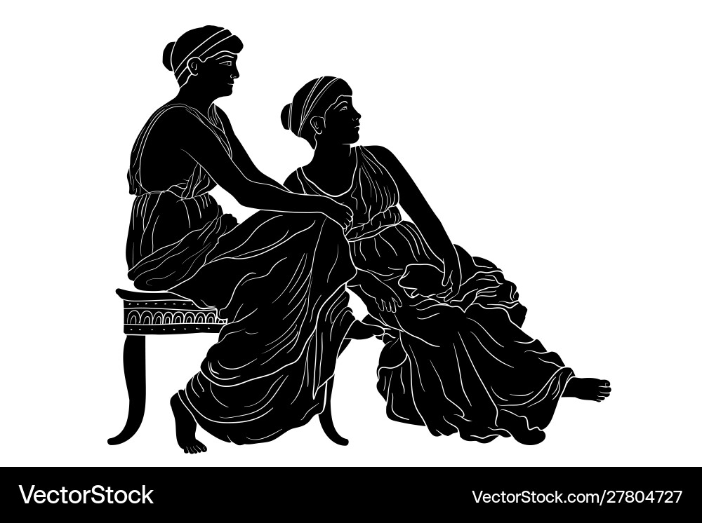 Ancient Greek Women Royalty Free Vector Image - VectorStock