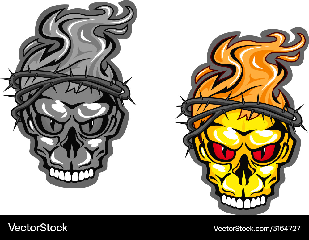 Barbed Wire Skull Tattoo Royalty Free Vector Image