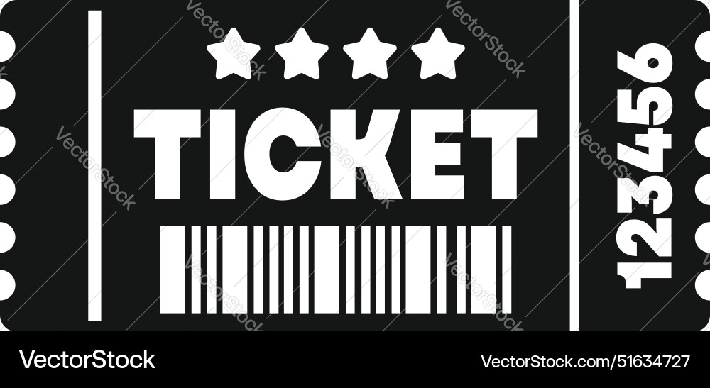 Black ticket showing five stars rating barcode and