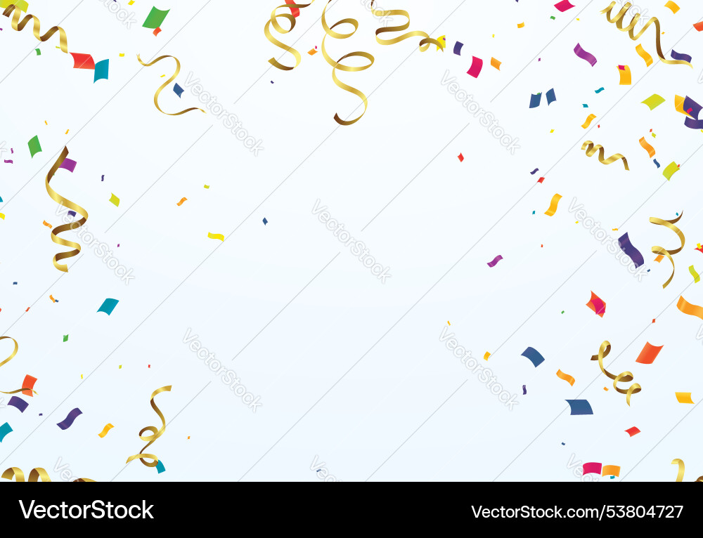 Celebration background template with confetti Vector Image