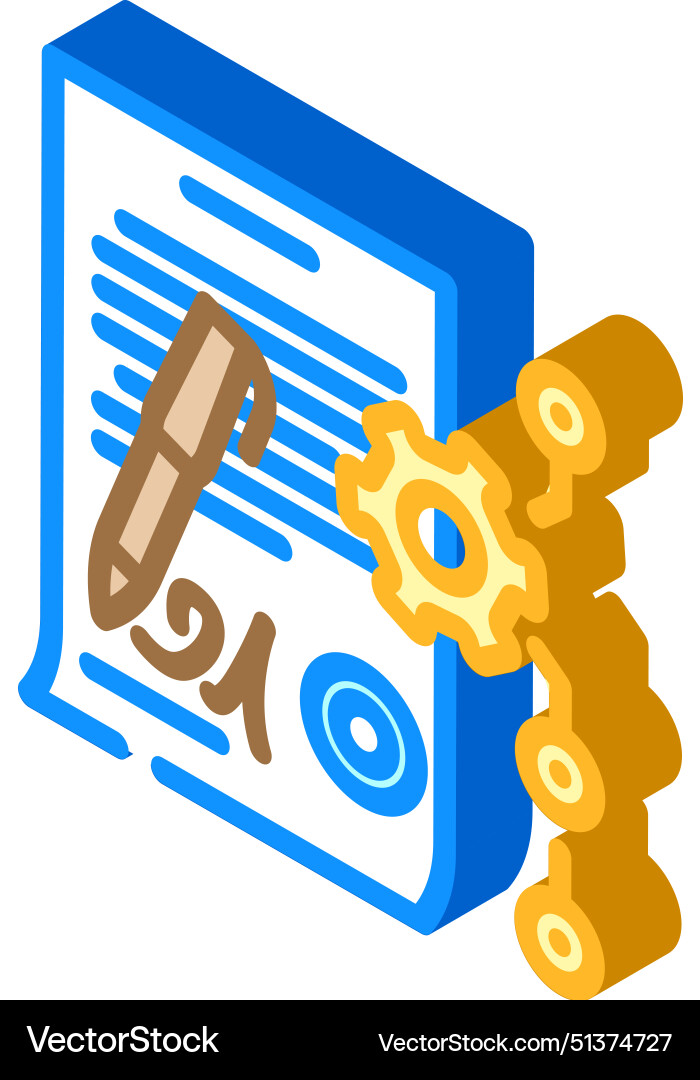 Contract management business process isometric Vector Image