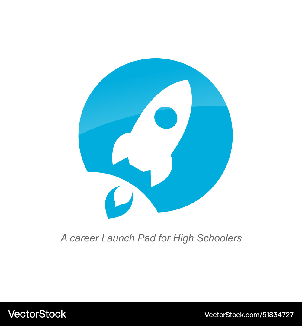 Creative and modern rocket logo starship launch Vector Image