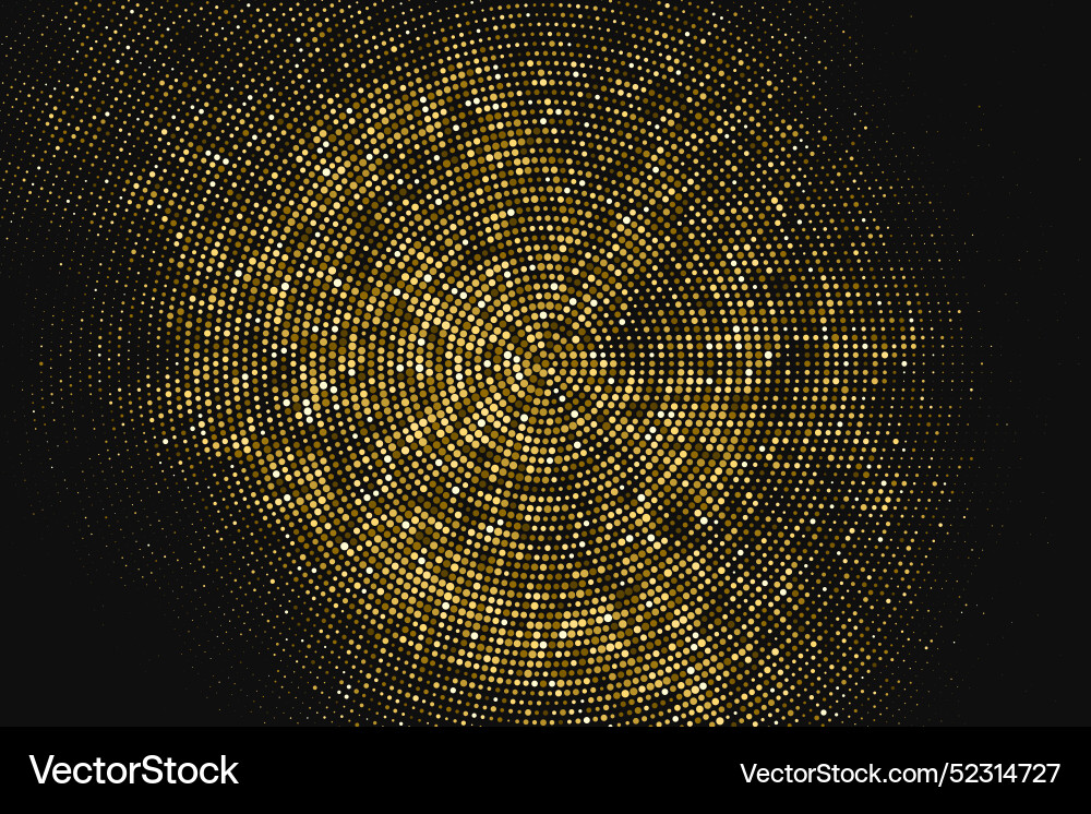 Gold glitter halftone dotted backdrop Royalty Free Vector
