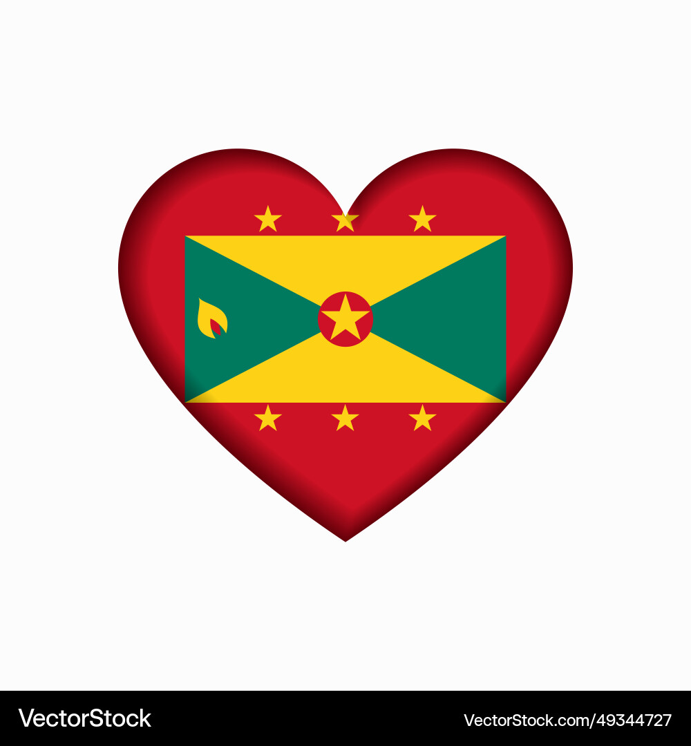 Grenada flag heart-shaped sign Royalty Free Vector Image