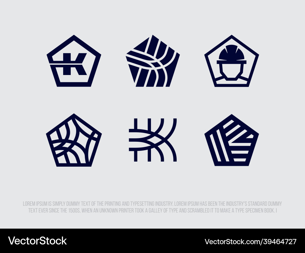 Modern professional logo set in building industry Vector Image