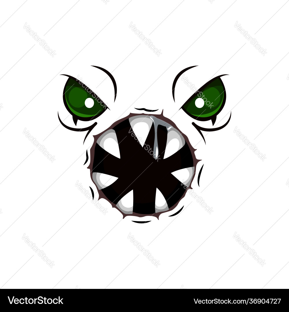 Monster face cartoon icon creepy creature Vector Image