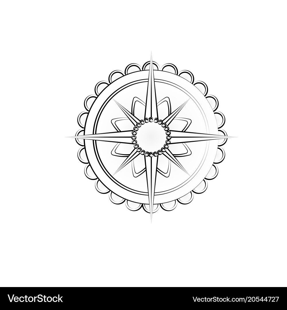 Outline wind rose Royalty Free Vector Image - VectorStock