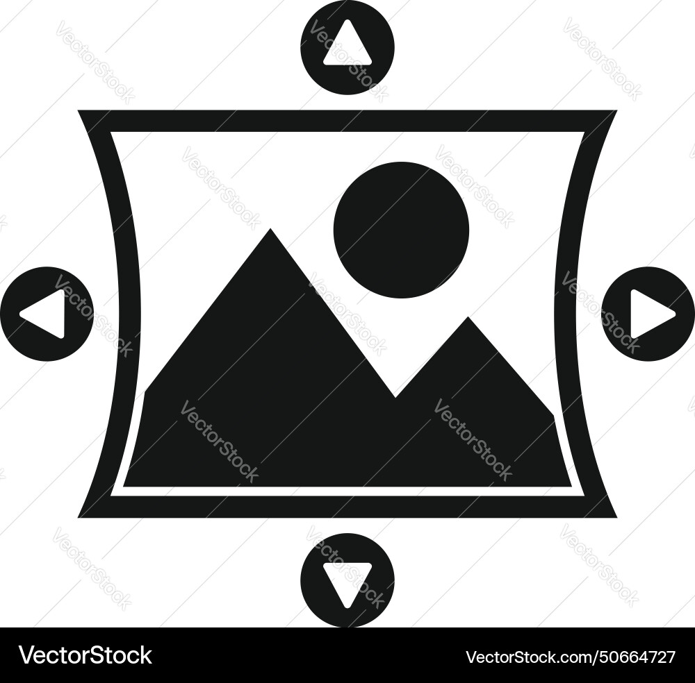 Panorama virtual tour icon simple Royalty Free Vector Image