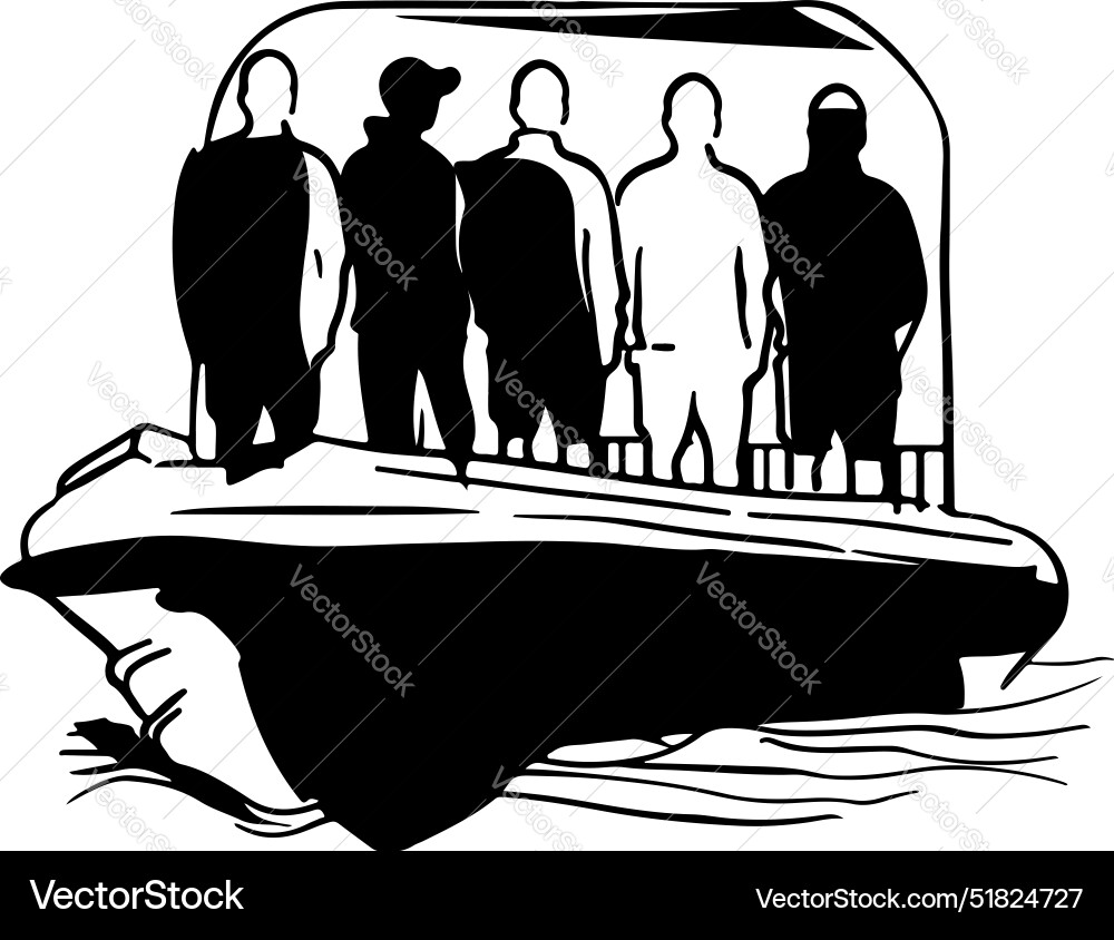 Pontoon boating pontoon boat silhouette Royalty Free Vector