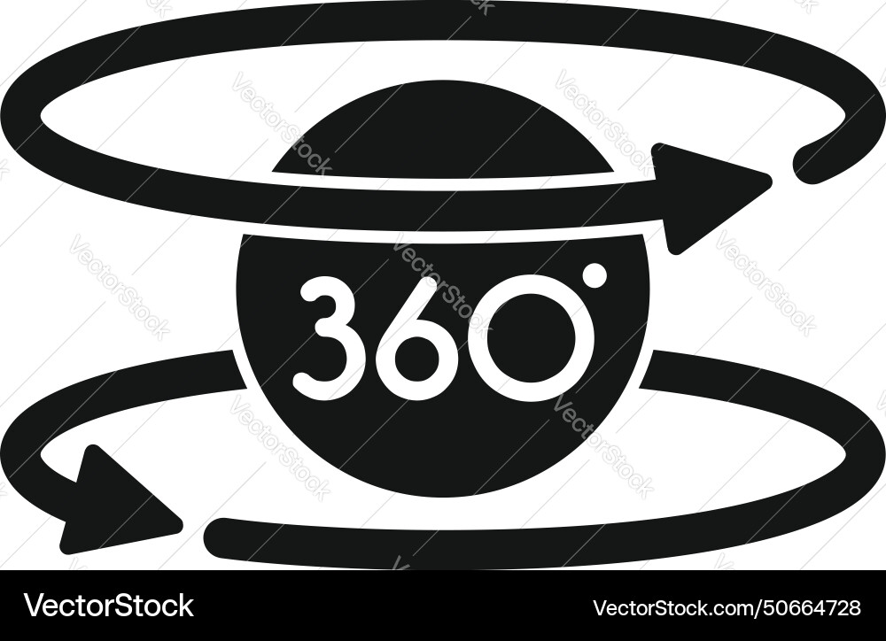 360 degree footage icon simple virtual Royalty Free Vector