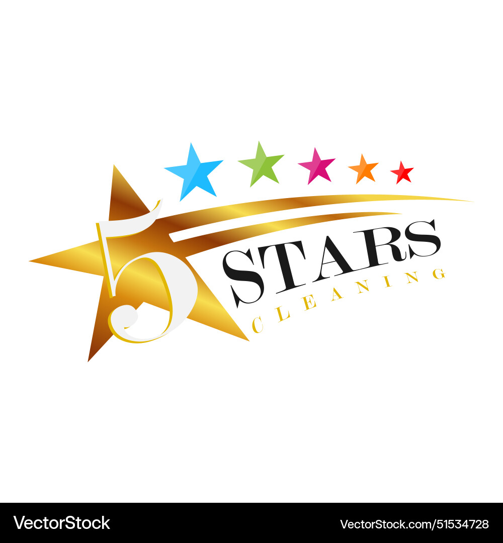 5 five star logo design excellence top rank sign Vector Image