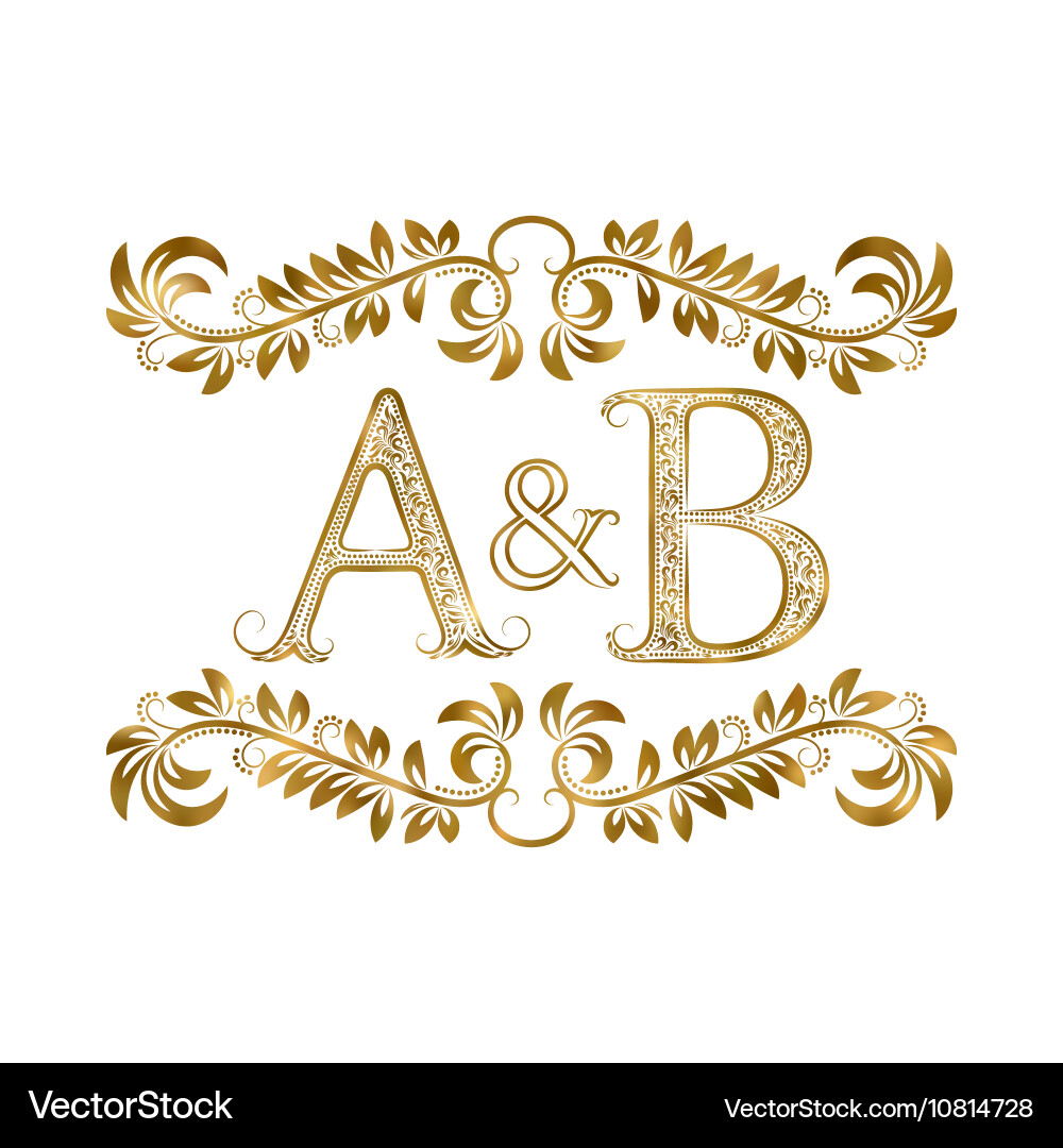 Ab vintage initials logo symbol Royalty Free Vector Image